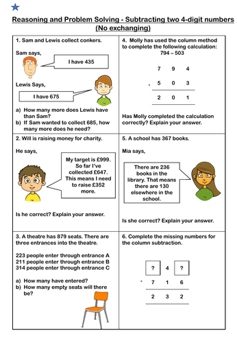 White Rose Maths - Year 4- Subtracting two 4-digit numbers (No ... White Rose Maths - Year 4- Subtracting two 4-digit numbers (No ...