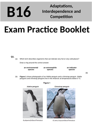 AQA GCSE: B16 Adaptations, Interdependence and Competition: Selection of Exam Questions ...