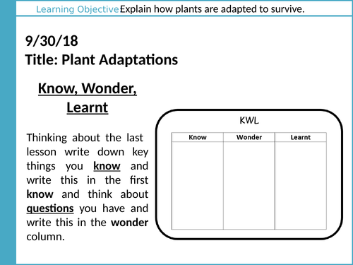 AQA GCSE: B16 Adaptations and Competition: L9 Plant Adaptations ...