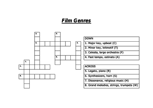 GCSE Music Crossword Starter Pack - 12 crosswords | Teaching Resources