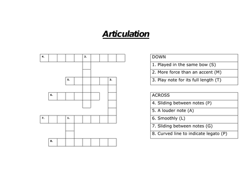 GCSE Music Crossword Starter Pack - 12 crosswords | Teaching Resources