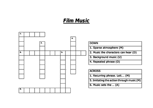 GCSE Music Crossword Starter Pack - 12 crosswords | Teaching Resources