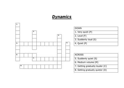 GCSE Music Crossword Starter Pack - 12 crosswords | Teaching Resources