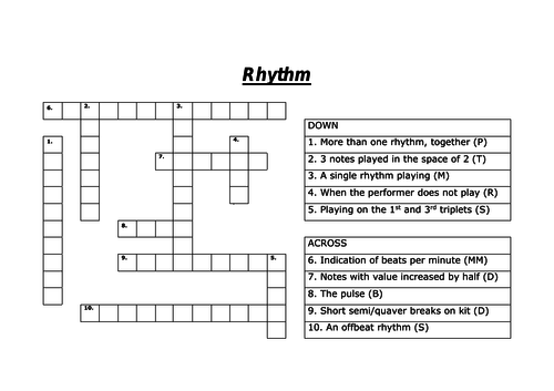 GCSE Music Crossword Starter Pack 2 - 11 Crosswords | Teaching Resources