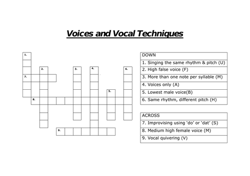 GCSE Music Crossword Starter Pack 2 - 11 Crosswords | Teaching Resources