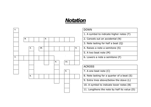 GCSE Music Crossword Starter Pack 2 - 11 Crosswords | Teaching Resources