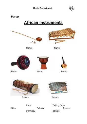 Ks3 World Music - Instruments of the World Pack | Teaching Resources