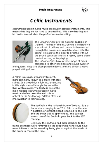 Ks3 World Music - Instruments of the World Pack | Teaching Resources