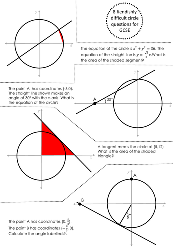 Equation of a circle - GCSE - Difficult! | Teaching Resources Equation of a circle - GCSE - Difficult! | Teaching Resources