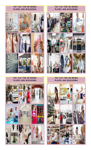 Places and Buildings Legal Size Photo Tic-Tac-Toe or Bingo Card Game ...