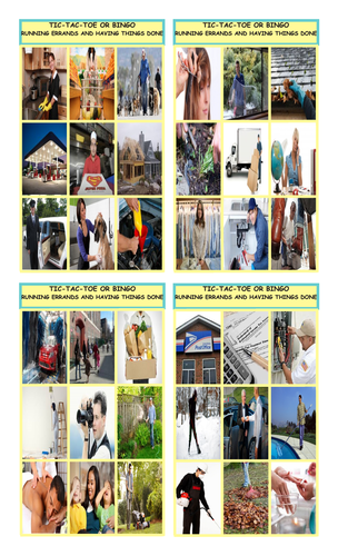 Running Errands-Having Things Done Legal Size Photo Tic-Tac-Toe or ...