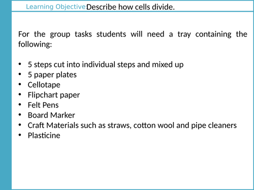 AQA GCSE: B2 Cell Division: L1 Cell Cycle | Teaching Resources