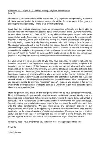 IGCSE EFL Paper 3 Directed Writing Review - Digital Communication ...