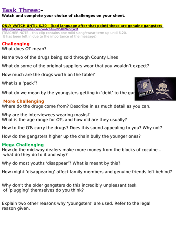 County Lines + Gangs PSHE | Teaching Resources