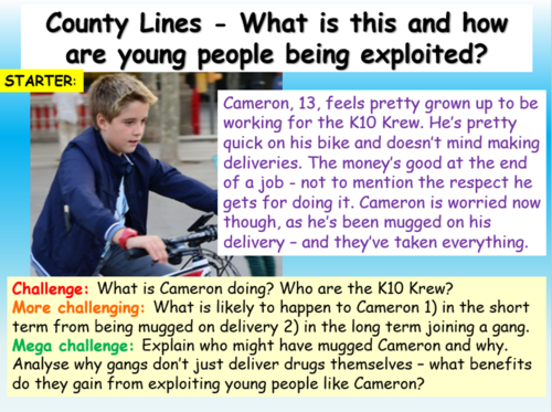 County Lines + Gangs PSHE | Teaching Resources