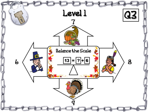 Missing Addends Addition and Subtraction Activity: Thanksgiving Escape ...