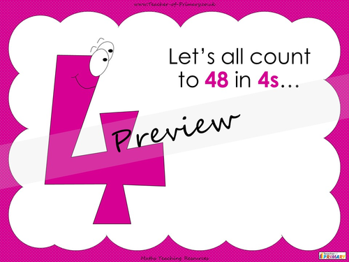 Counting in 4s to 48 - Year 3 | Teaching Resources