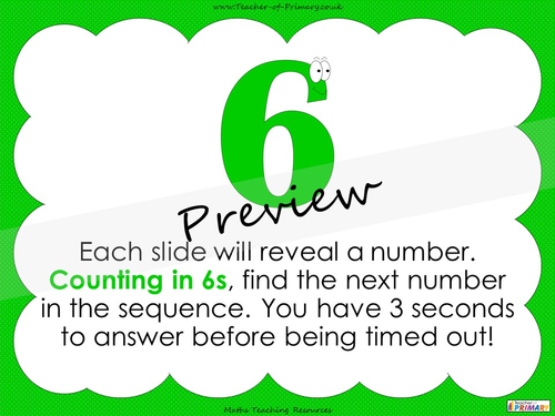 Counting in 6s to 72 - Year 4 | Teaching Resources
