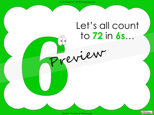 Counting in 6s to 72 - Year 4 | Teaching Resources