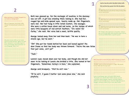 Of Mice and Men Assessment Preparation | Teaching Resources