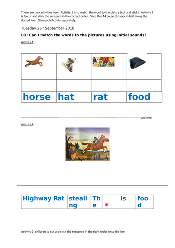 The Highway Rat- Close Reading of the first page | Teaching Resources