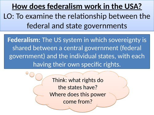 The US constitution and federalism lessons: Edexcel A Level Politics ...
