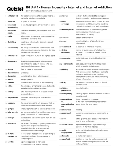 IBDP English B Human Ingenuity Unit - The Internet and Internet ...