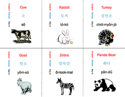 Korean Language MEGA Flash Cards - 276 countries colors shapes food ...