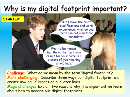 Online Reputation - Digital Footprints PSHE | Teaching Resources