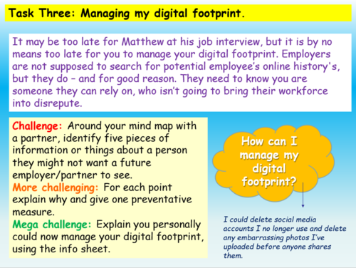 Online Reputation - Digital Footprints PSHE | Teaching Resources