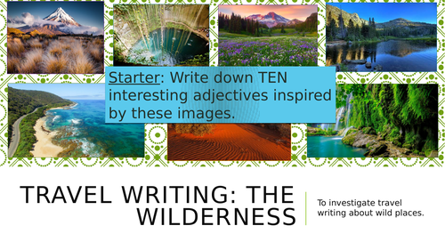 Travel Writing Scheme of Work (Reading and Writing) | Teaching Resources