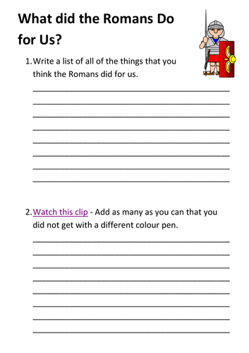 What did the Romans Do for Us - video starter | Teaching Resources
