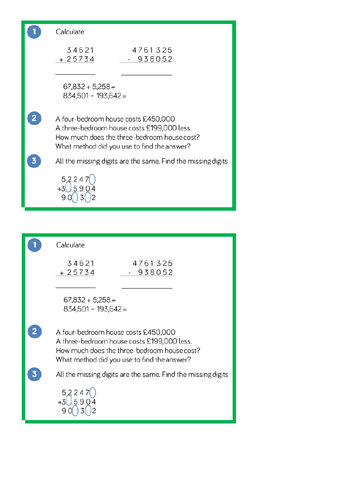 Adding and subtracting problems in context (Year 6) | Teaching Resources