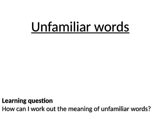 Fun reading strategies lesson (working out the meaning of unfamiliar ...