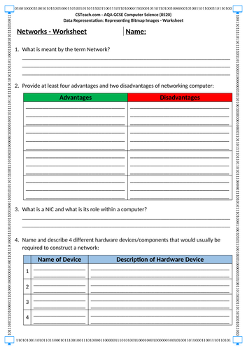 GCSE Computer Science - Networks - Worksheet | Teaching Resources GCSE Computer Science - Networks - Worksheet | Teaching Resources
