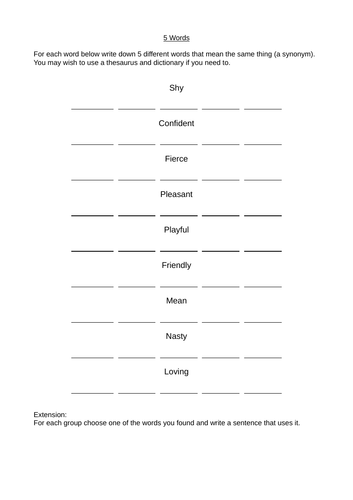 Vocabulary Builder Worksheets High School