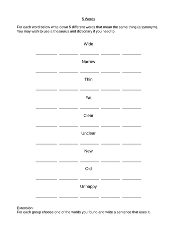 14 Vocabulary Builder Worksheets Tasks English Language Literature GCSE ...