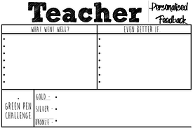 Personalised Marking Grid Template | Teaching Resources