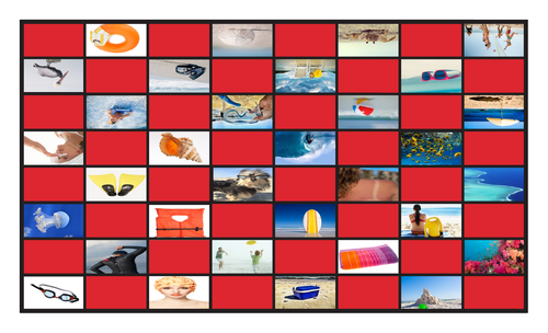 Beach Things and Activities Spanish Legal Size Photo Checkerboard Game ...