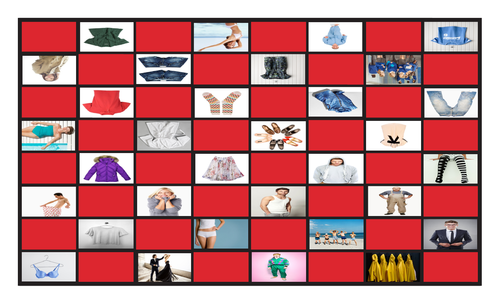 Clothing and Fashion Spanish Legal Size Photo Checkerboard Game ...