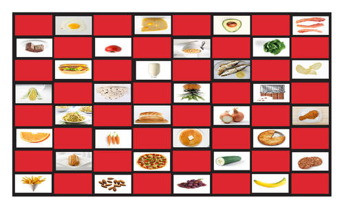Food Types Spanish Legal Size Photo Checkerboard Game | Teaching Resources