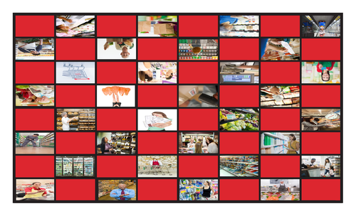 Grocery Shopping Spanish Legal Size Photo Checkerboard Game | Teaching ...