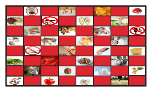 Healthy Lifestyle and Nutrition Spanish Legal Size Photo Checkerboard ...