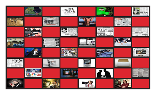 News Media Spanish Legal Size Photo Checkerboard Game | Teaching Resources