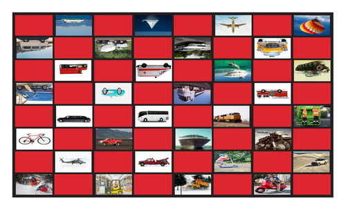 Transportation and Vehicles Spanish Legal Size Photo Checkerboard Game ...