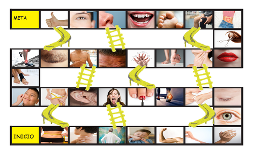 Body Parts Spanish Legal Size Photo Chutes and Ladders Game | Teaching ...