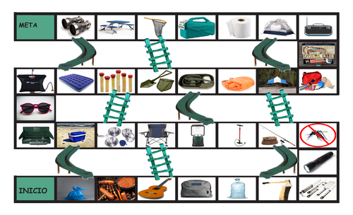 Camping Things and Activities Spanish Legal Size Photo Chutes and ...