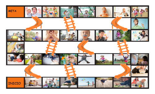 Childhood Activities Spanish Legal Size Photo Chutes and Ladders Game ...