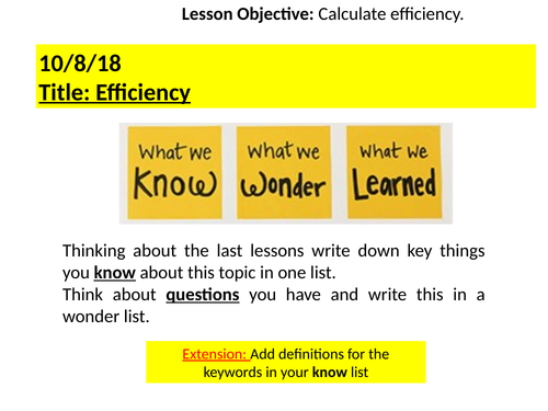 Conservation of Energy - Energy Efficiency | Teaching Resources