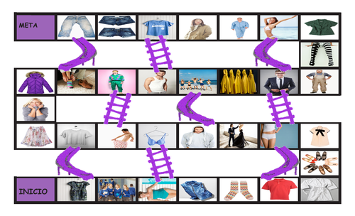 Clothing and Fashion Spanish Legal Size Photo Chutes and Ladders Game ...